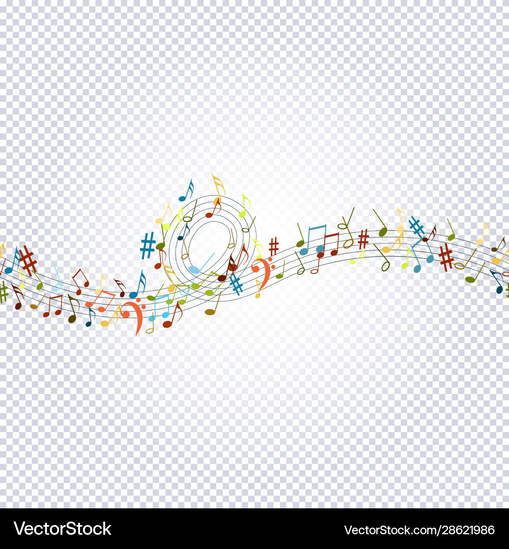 Musical colorful notes seamless pattern Royalty Free Vector