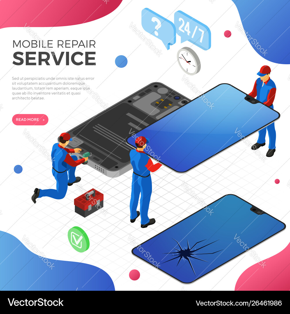 Smartphone repair service Royalty Free Vector Image