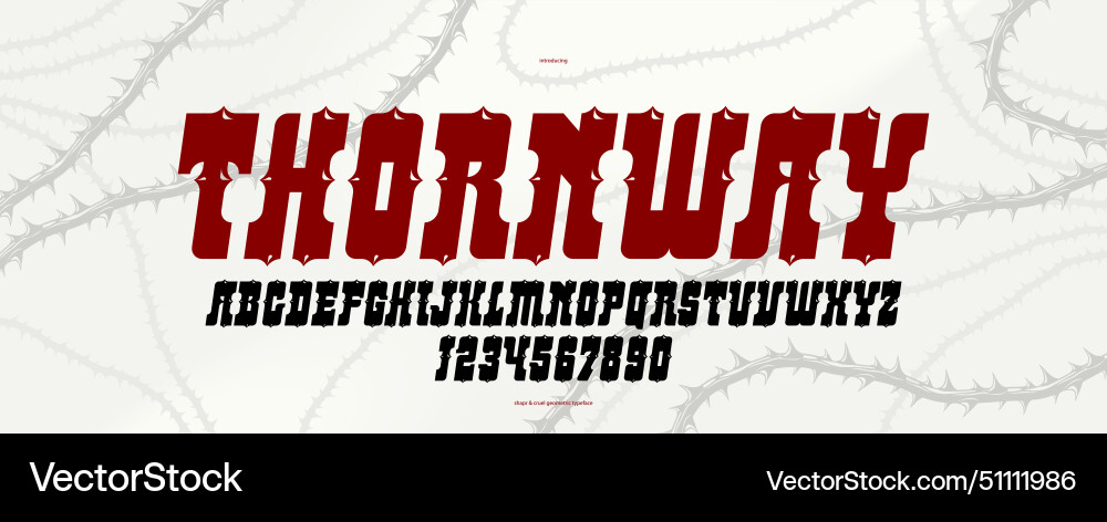 Thorn gothic rock display font for emblems and Vector Image