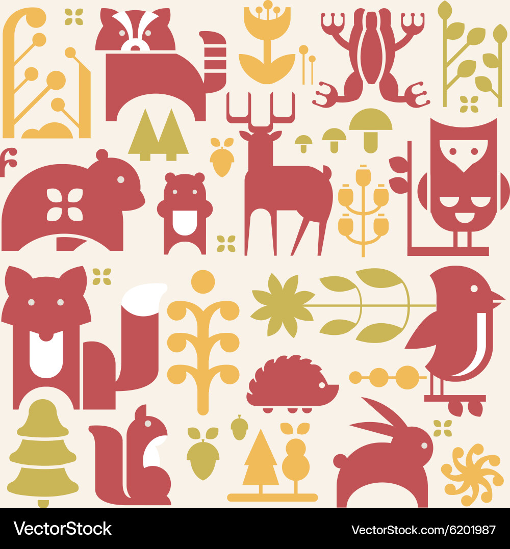 Autumn Forest Seamless Pattern Royalty Free Vector Image