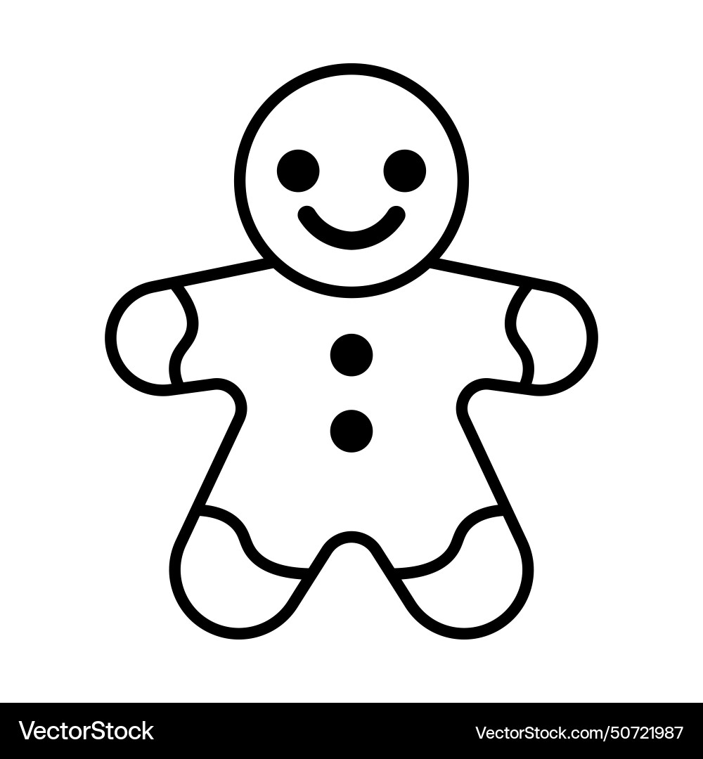 Black gingerbread icon on white background Vector Image