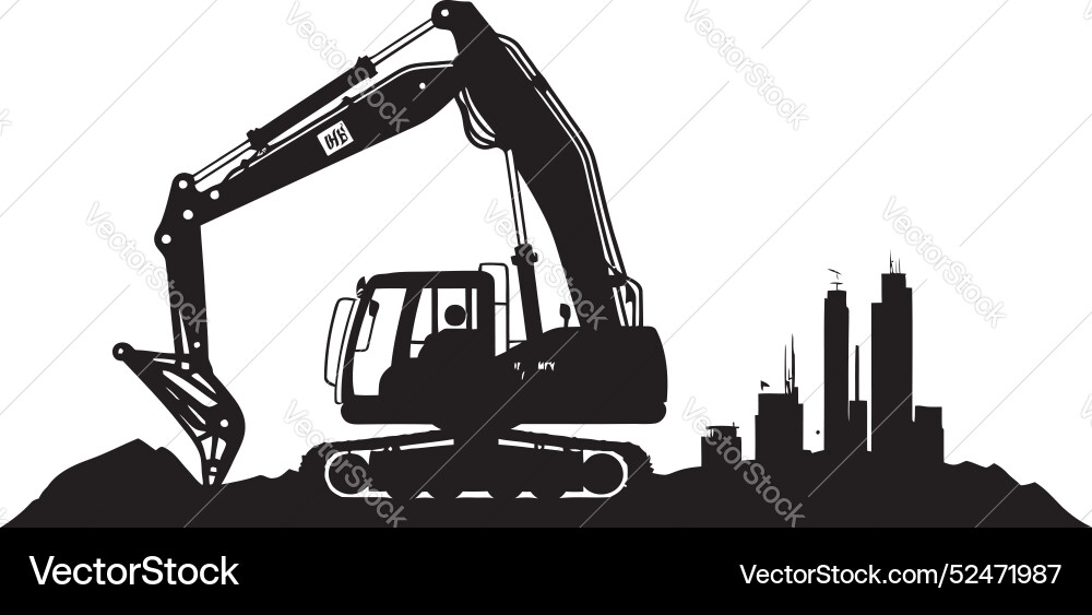 Ground guru excavator design element digging Vector Image