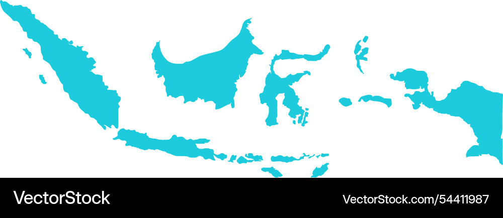 Indonesia map in blue country Royalty Free Vector Image