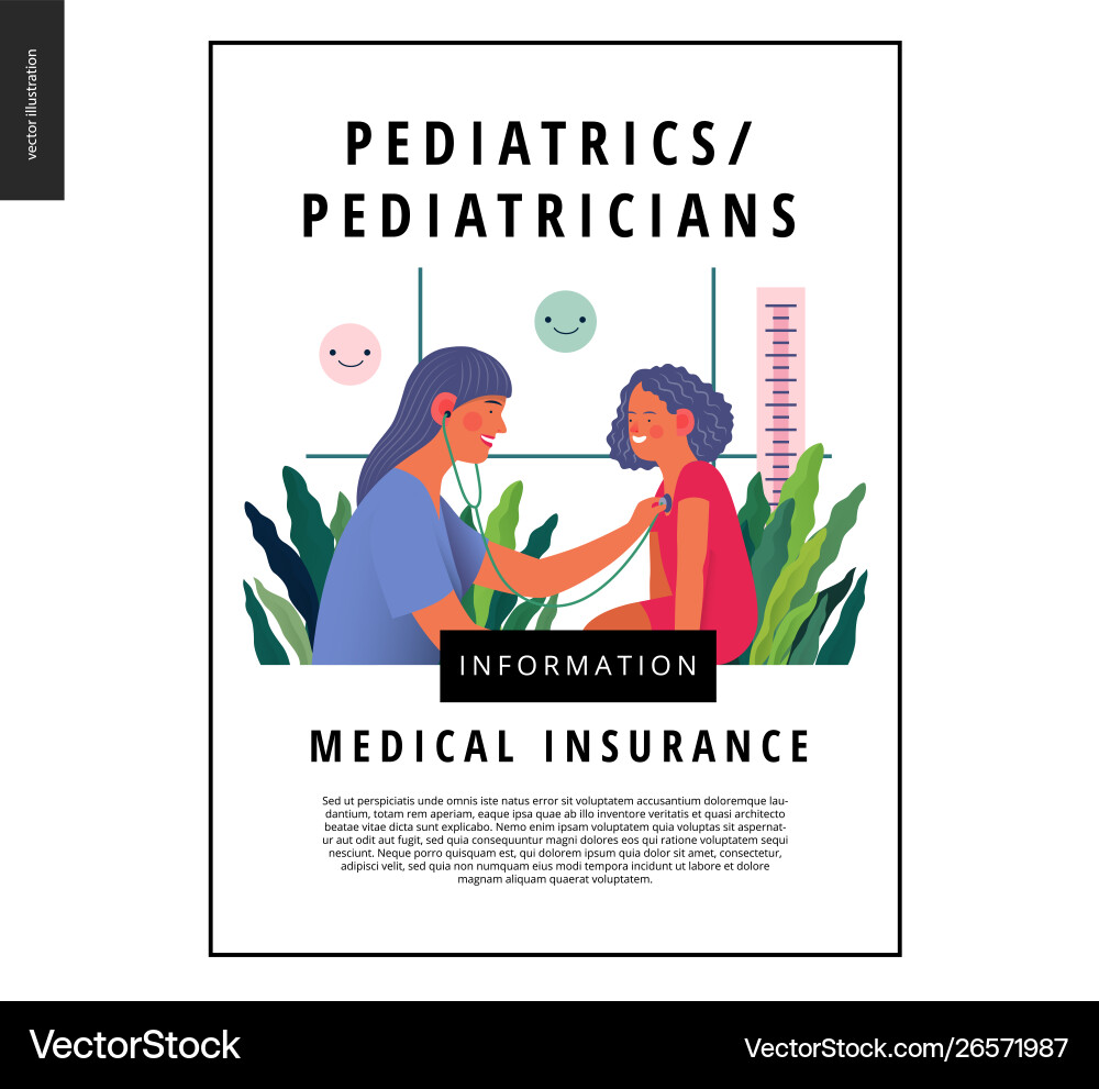 Pediatrics - medical insurance template Royalty Free Vector