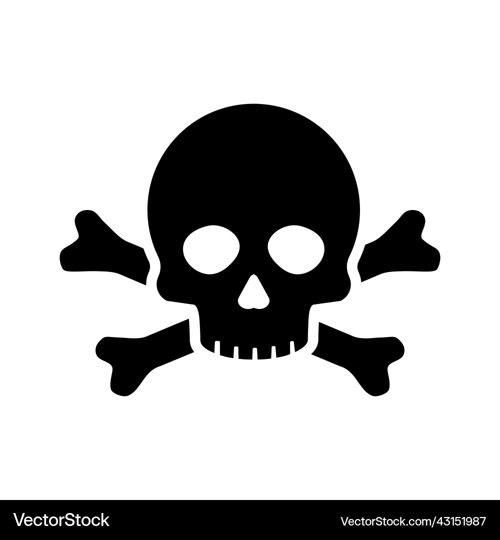 Skull icon death head bones danger Royalty Free Vector Image