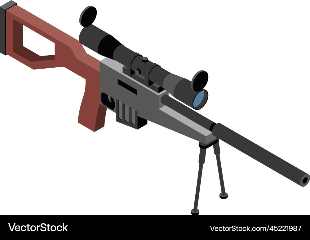 Sniper rifle army composition Royalty Free Vector Image