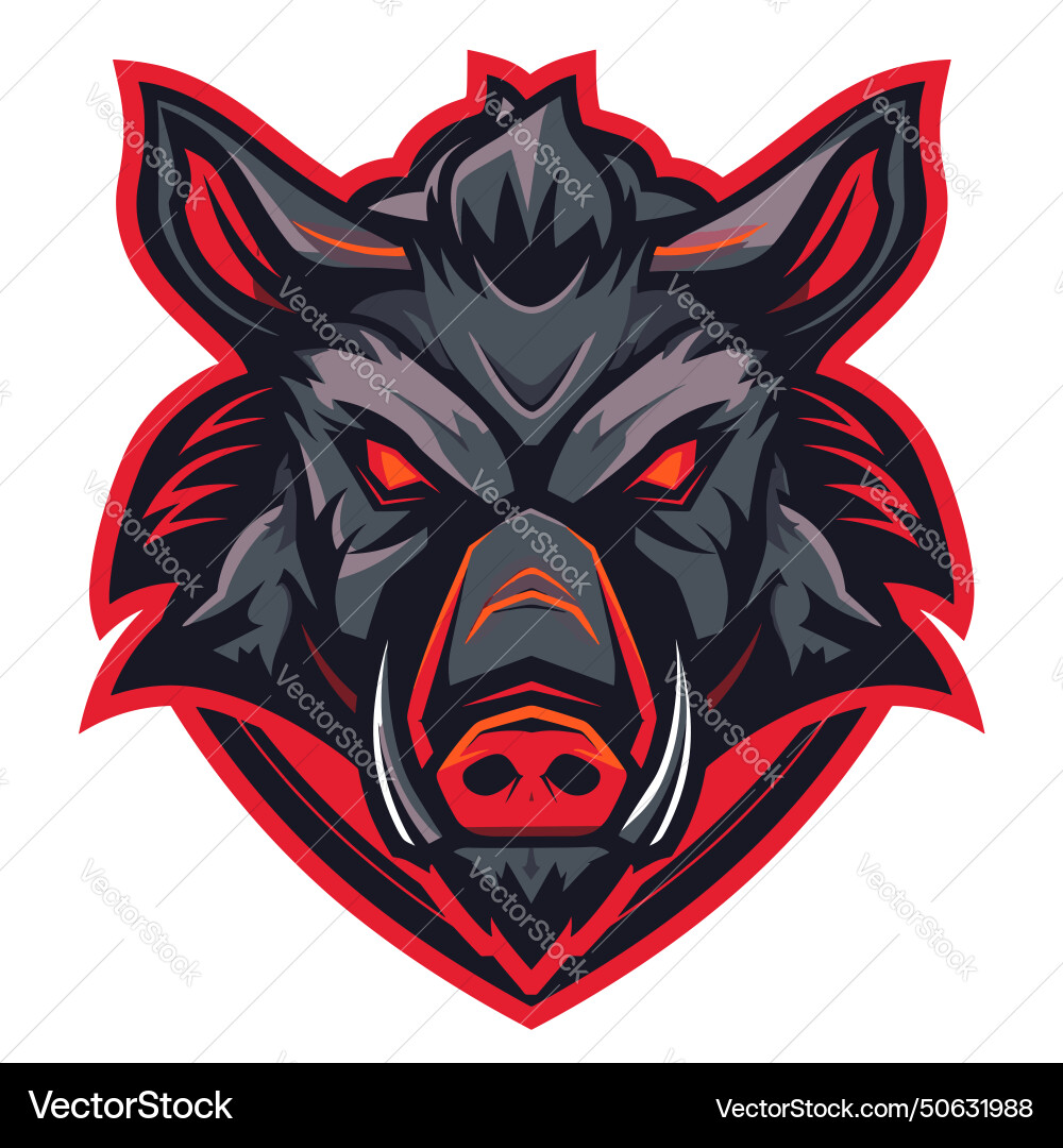 Aggressive Boar Esports Logo Royalty Free Vector Image