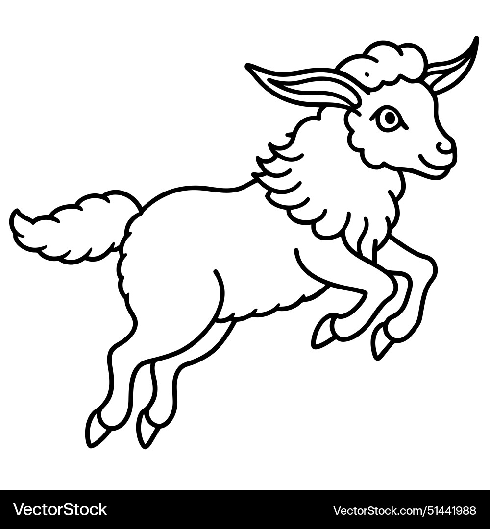 Angora goat flies icon Royalty Free Vector Image