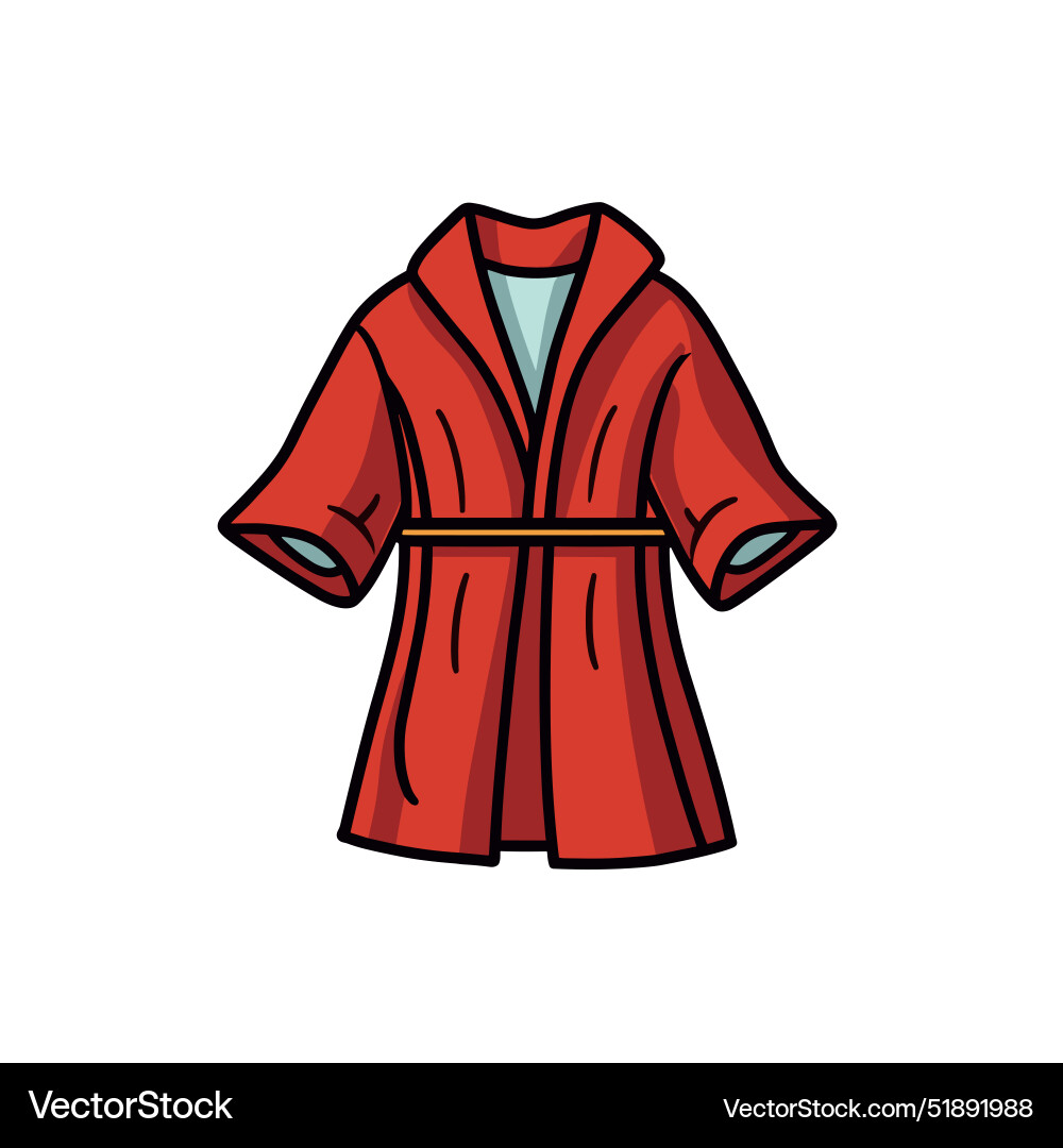 Cartoon red bathrobe with belt Royalty Free Vector Image
