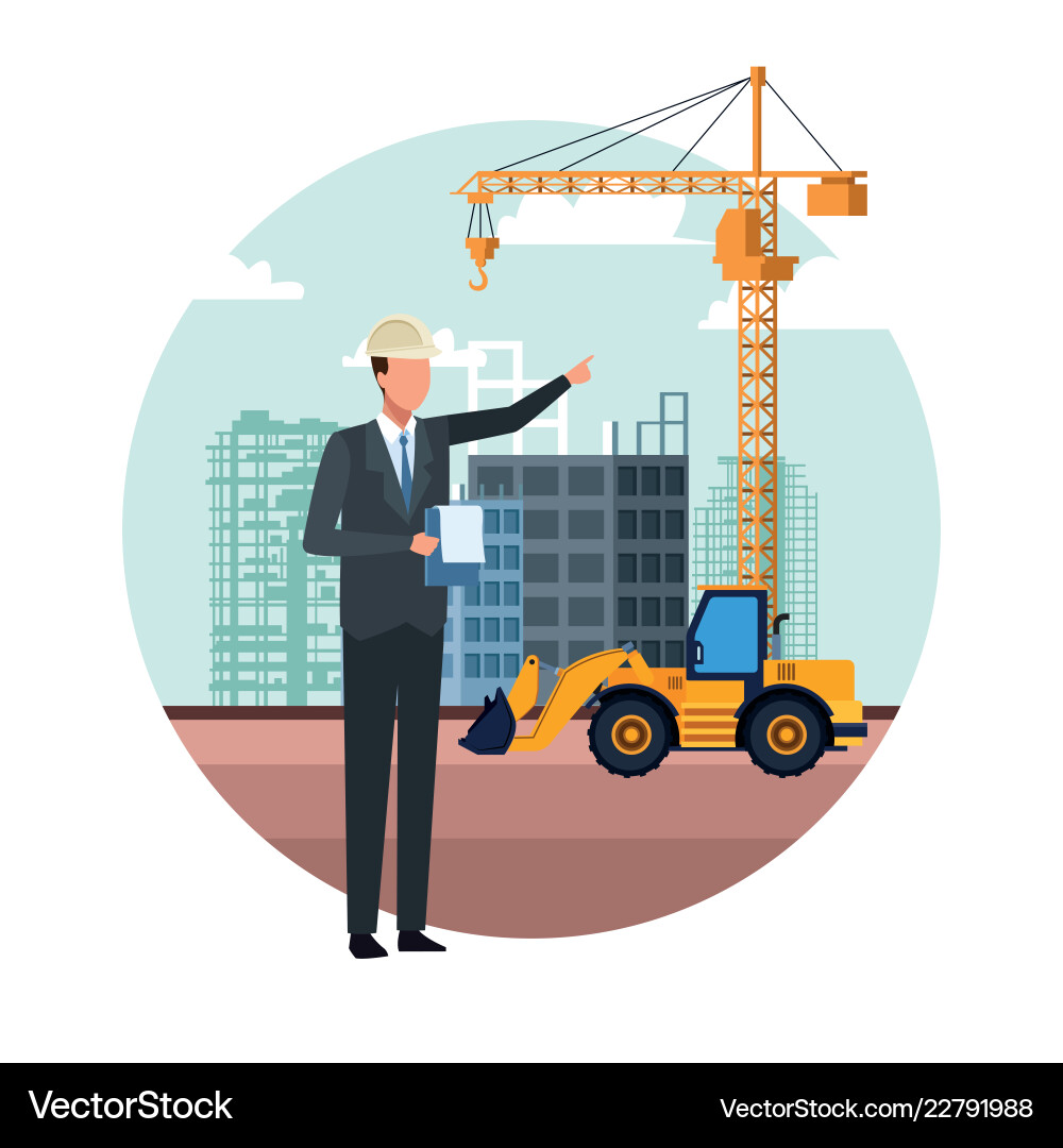Construction engineer cartoon Royalty Free Vector Image