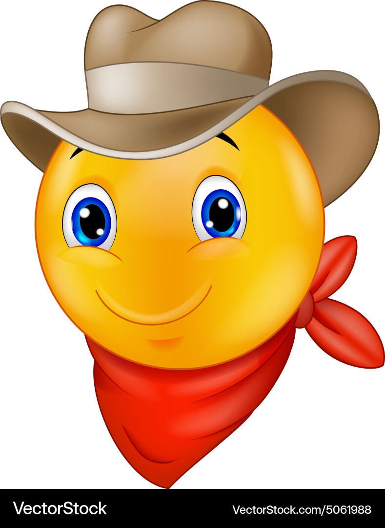 Cowboy Smiley Face Royalty Free Vector Image - VectorStock