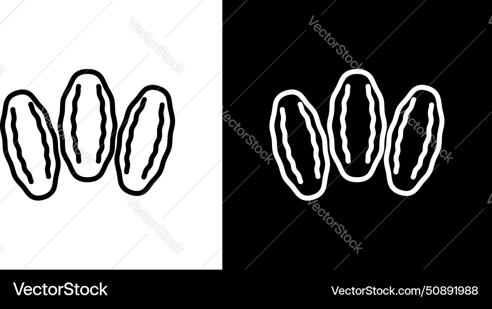 Date fruit icon set palm tree symbol Royalty Free Vector