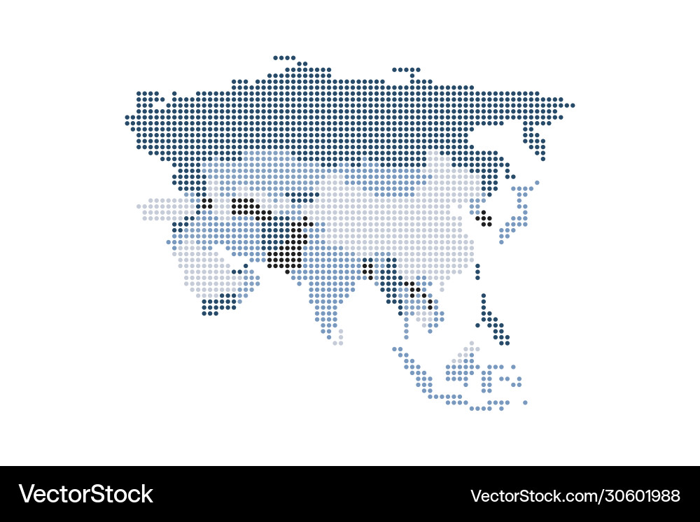 Dotted map asia eps 10 Royalty Free Vector Image