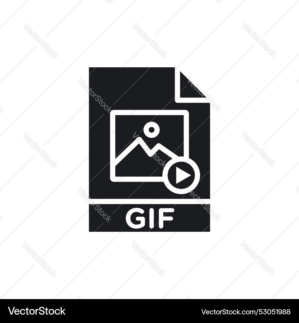 Gif icon set animated format symbol Royalty Free Vector