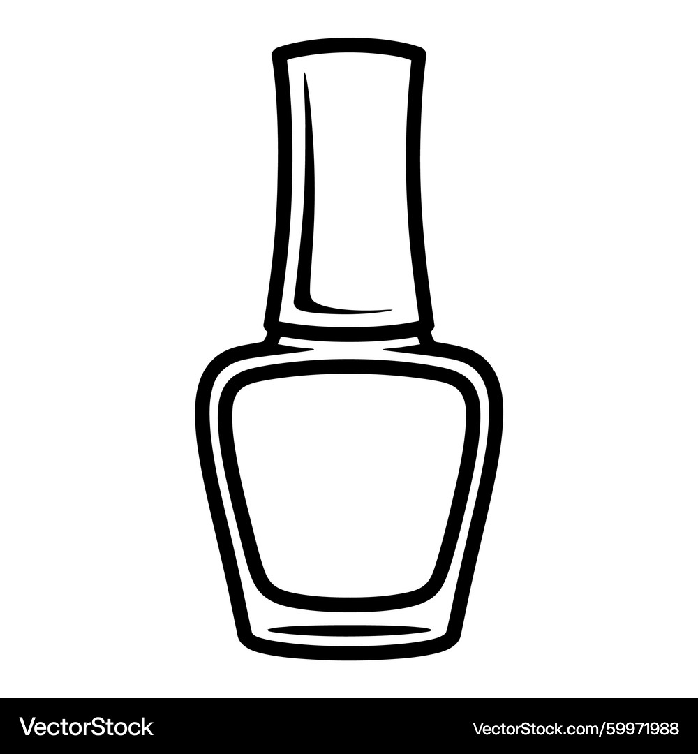 Nail polish line art silhouette Royalty Free Vector Image