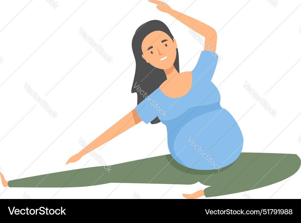 Pregnant woman doing sport exercise training Vector Image