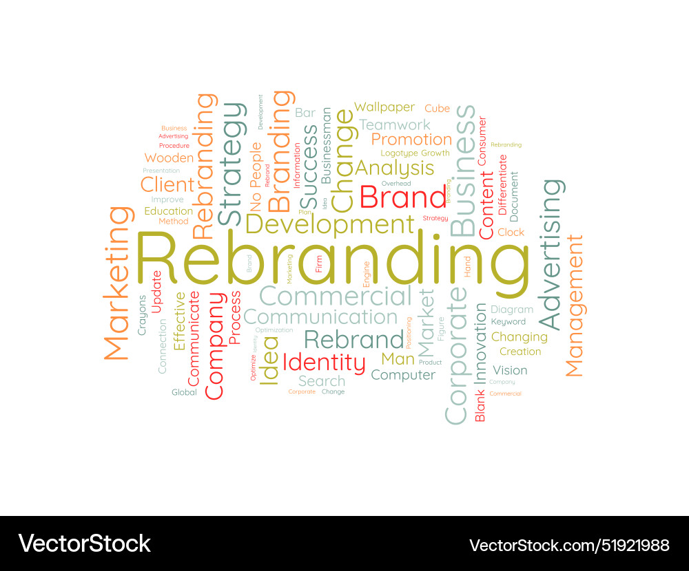 Rebranding wordcloud template business concept Vector Image
