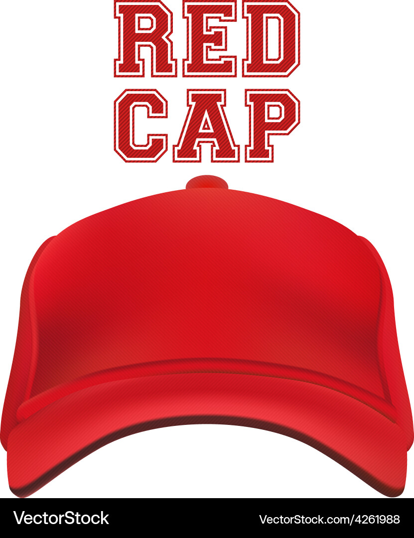 Red Baseball Cap on White Background Royalty Free Vector