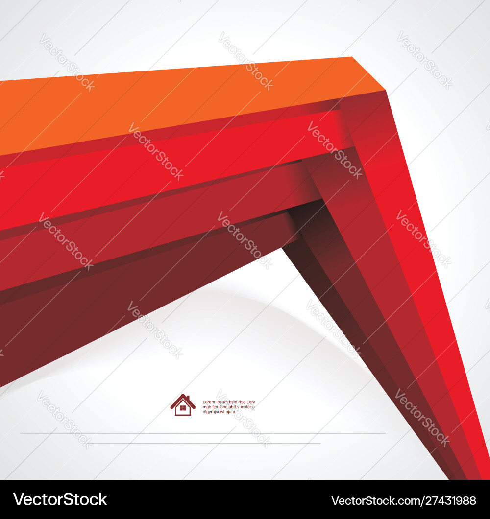 Red paper folded ribbons composition flat design Vector Image