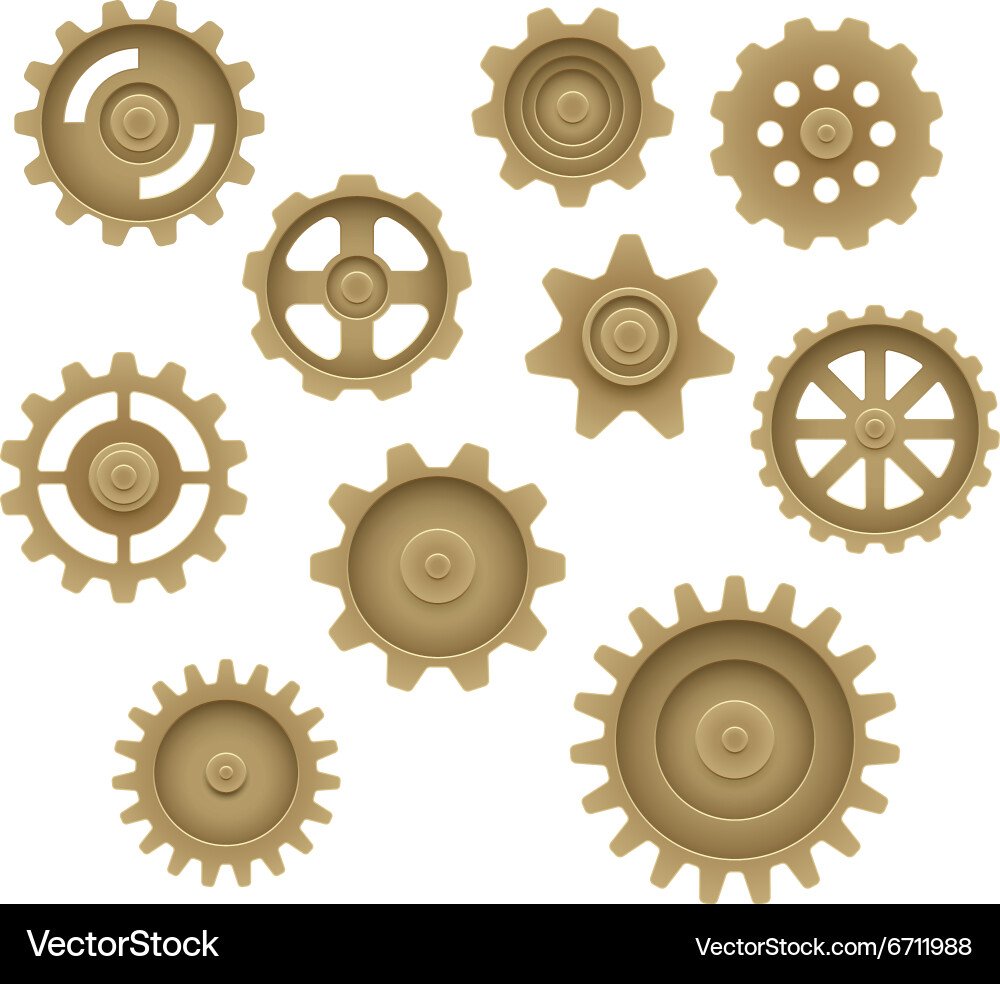 Set of gears Royalty Free Vector Image - VectorStock