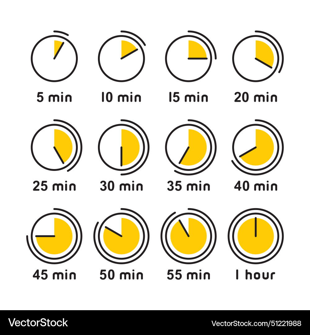 Timer Clock Stopwatch Icons Set On White Vector Image