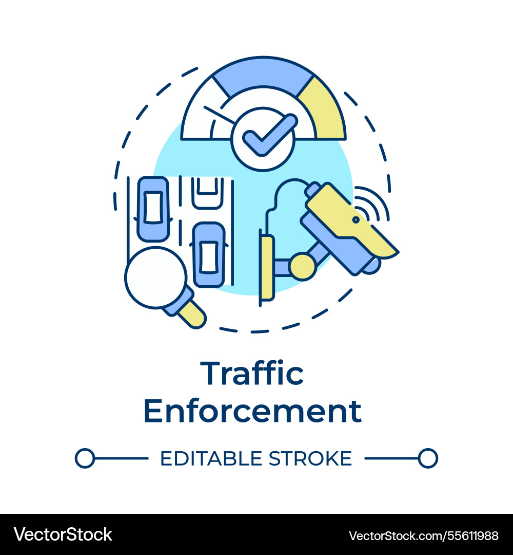 Traffic enforcement multi color concept icon Vector Image