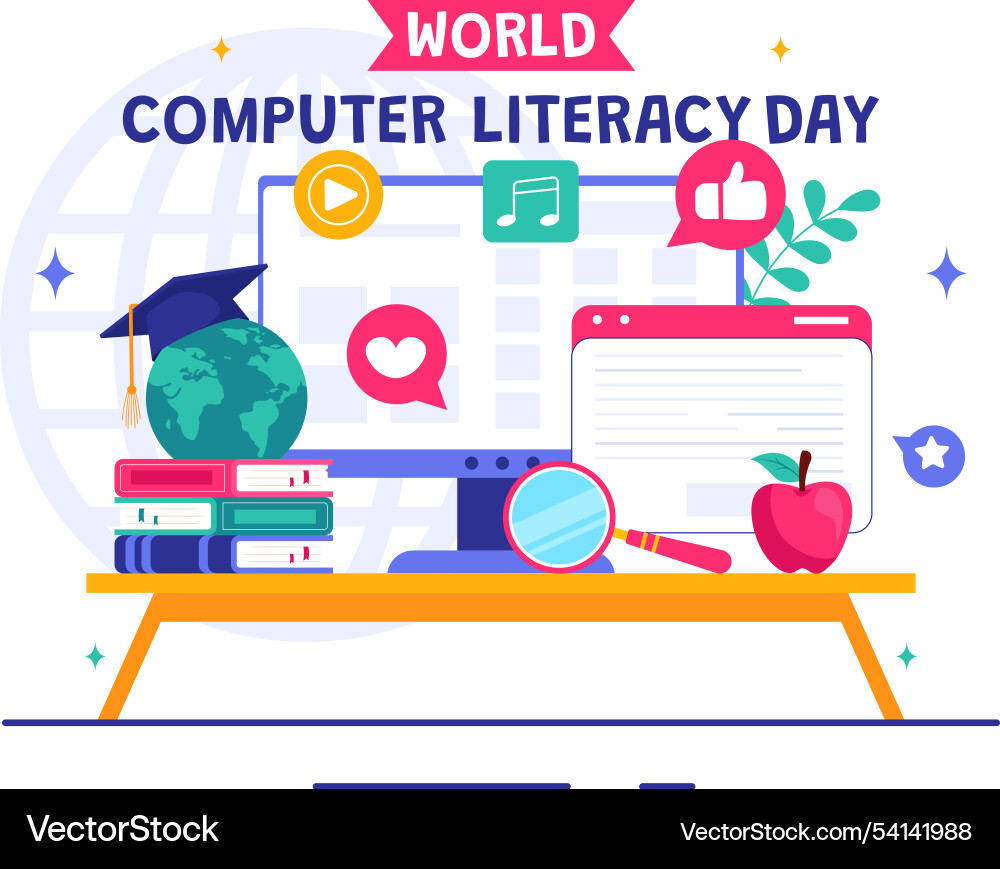 World computer literacy day on december 2 Vector Image