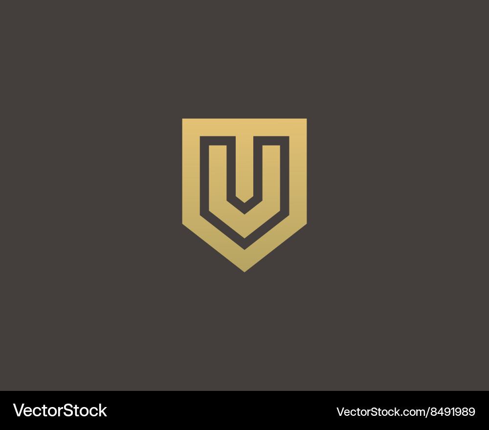 Abstract letter v shield logo design template Vector Image