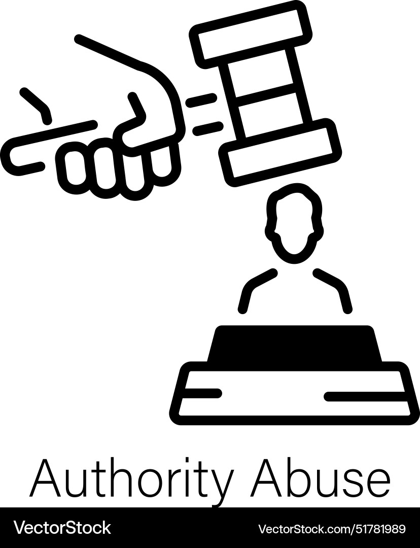 Authority abuse Royalty Free Vector Image - VectorStock