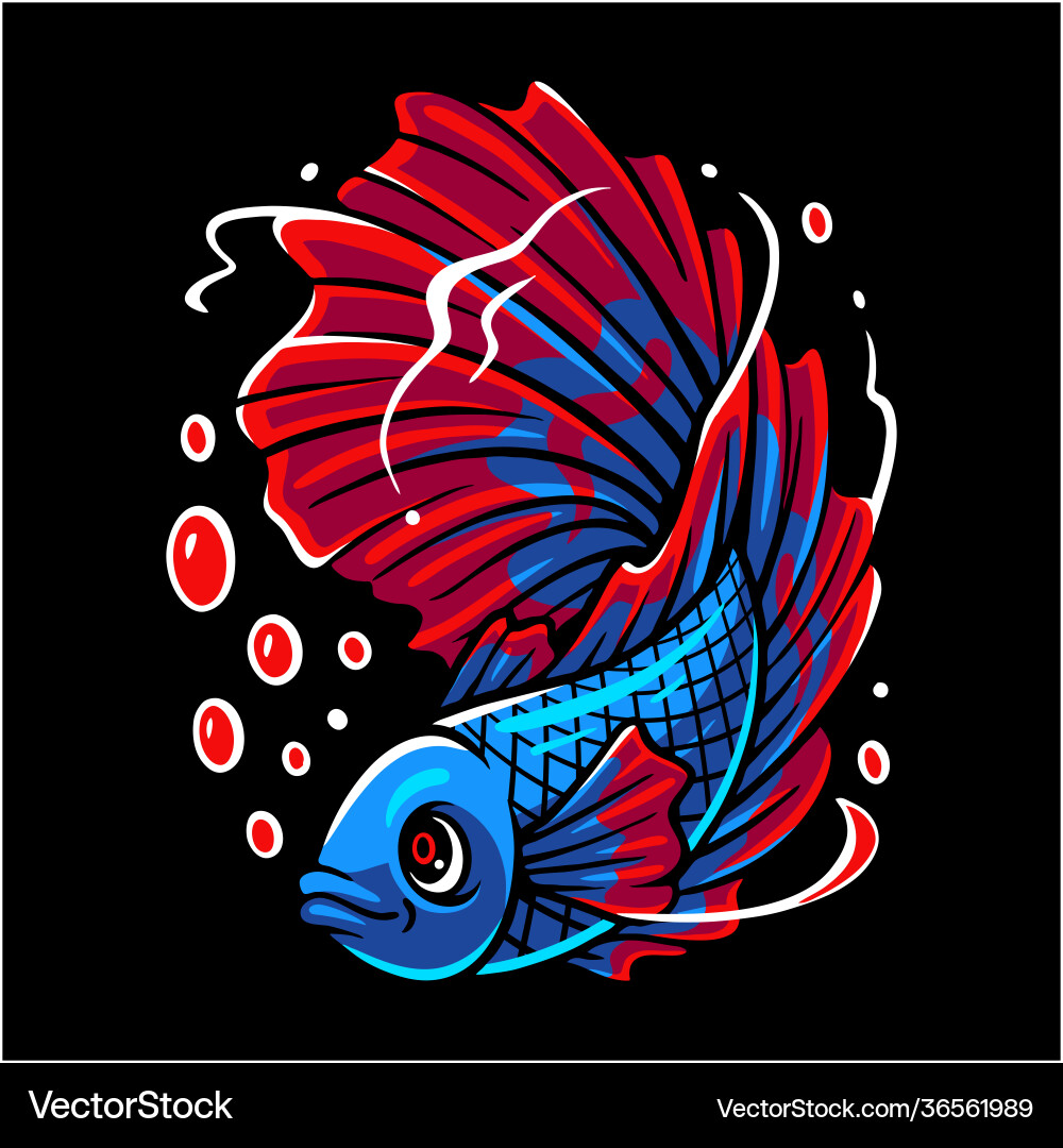 Betta fish mascot logo design Royalty Free Vector Image