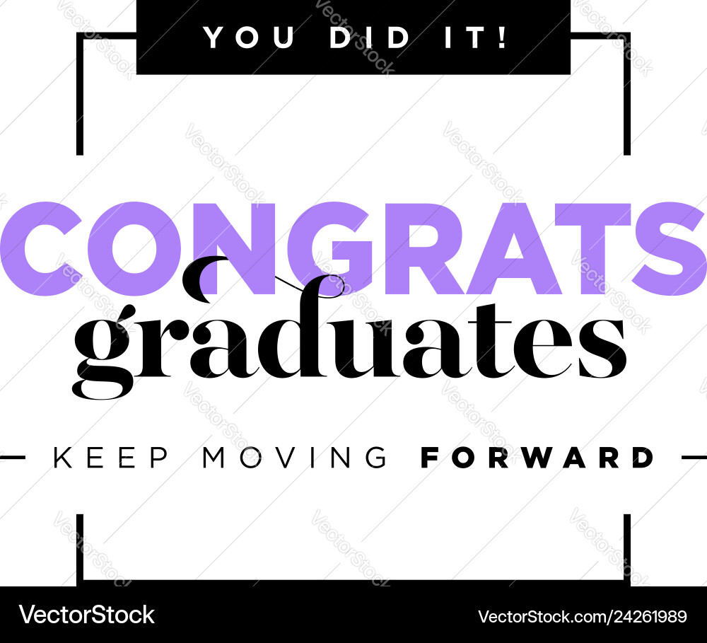 Congratulations graduates logo graduation Vector Image
