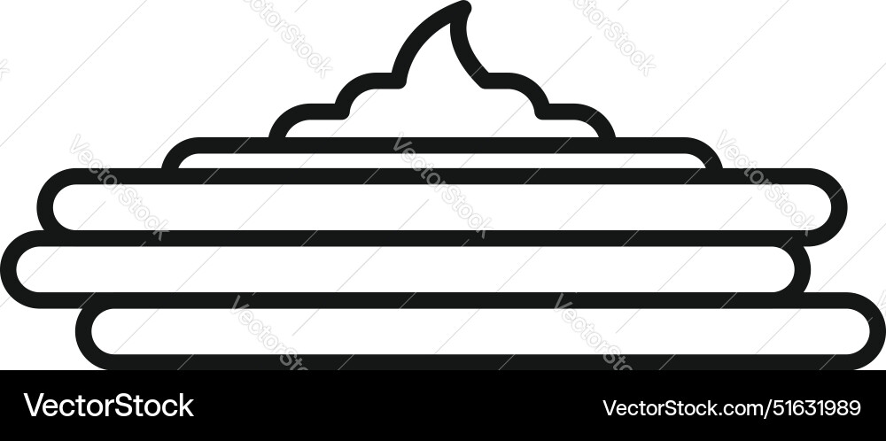 Delicious cream being spread on a stack Royalty Free Vector