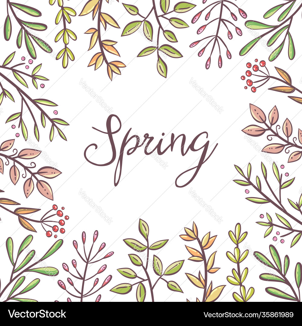 Hand drawn spring background Royalty Free Vector Image