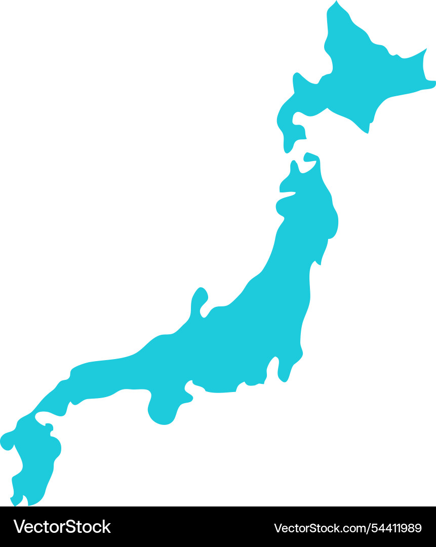 Japan map in blue country map japan border map Vector Image