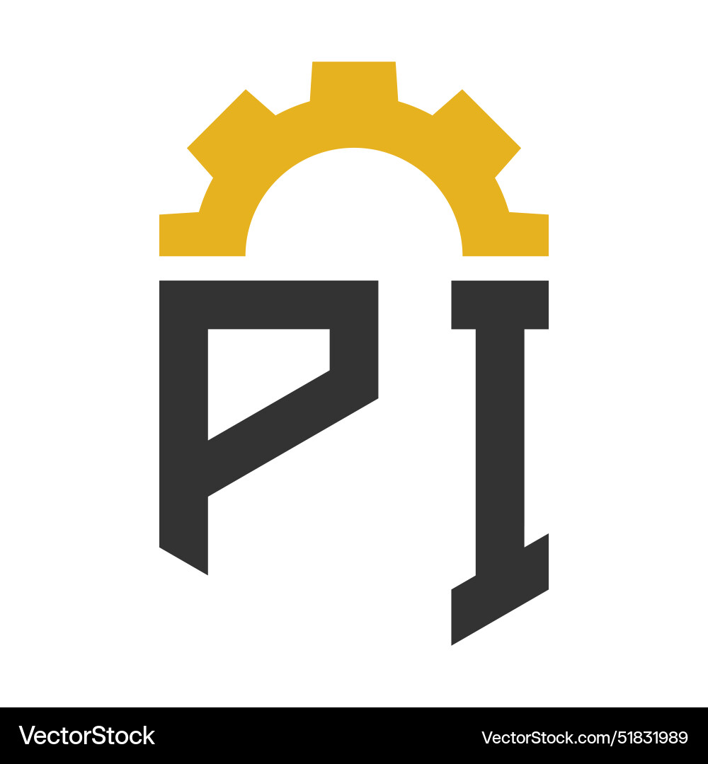 Letter pi gear logo design for service center Vector Image