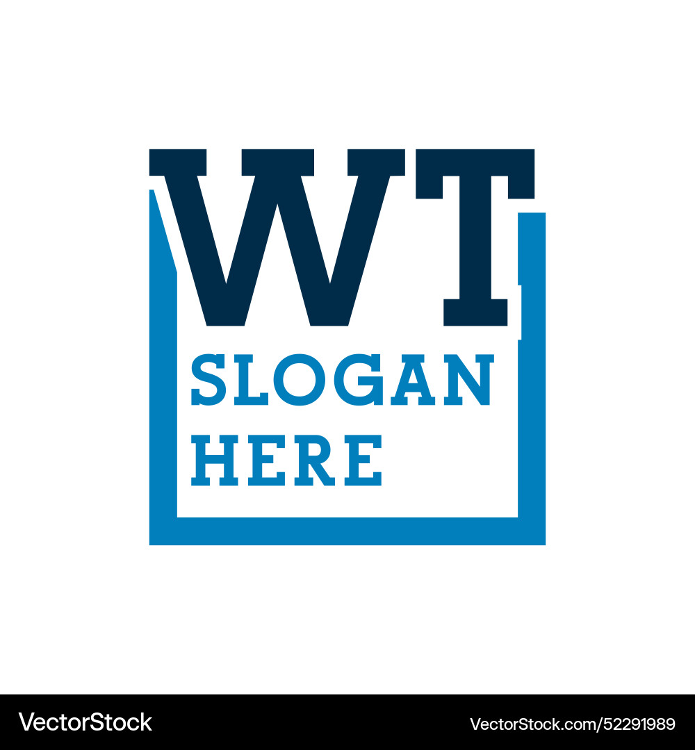 Minimal initials logo letters w and t wt initial – Royalty-Free Vector ...