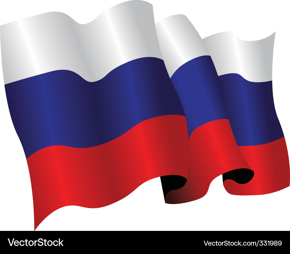 Russia flag Royalty Free Vector Image - VectorStock