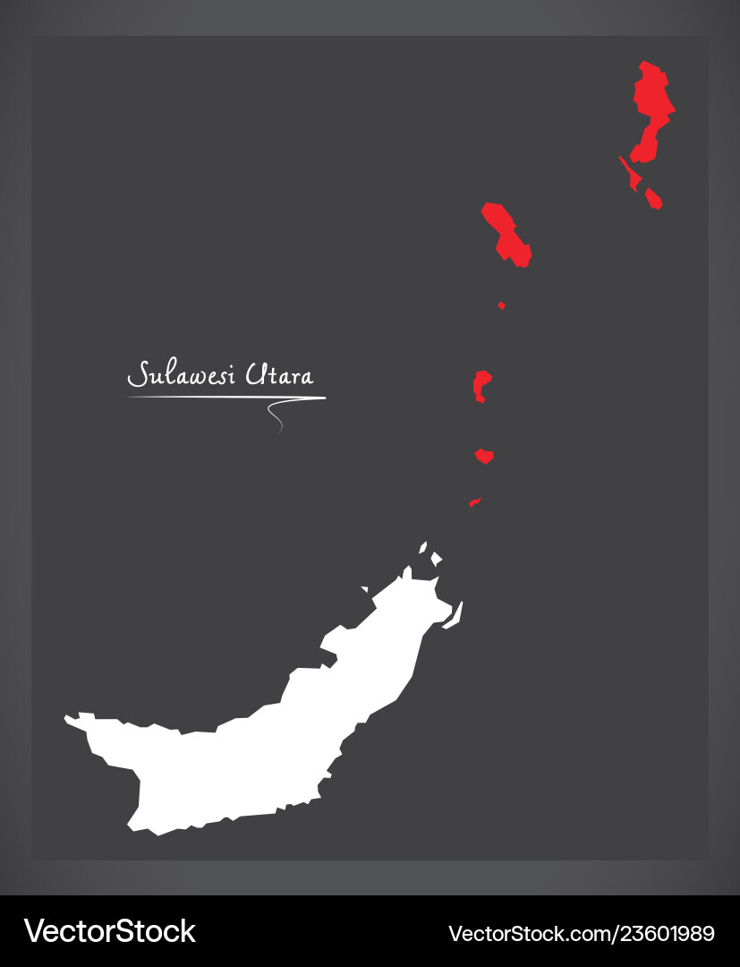 Sulawesi utara indonesia map with indonesian Vector Image