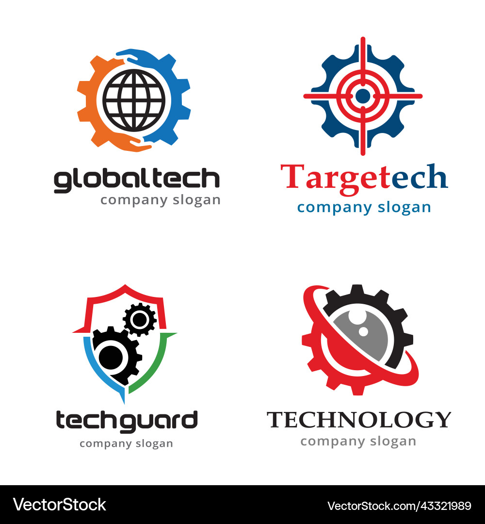 Technology logo template design Royalty Free Vector Image
