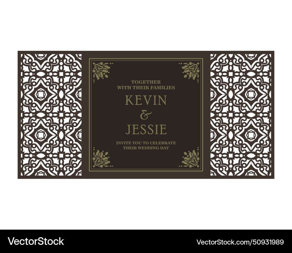 Wedding template cut invitation Royalty Free Vector Image