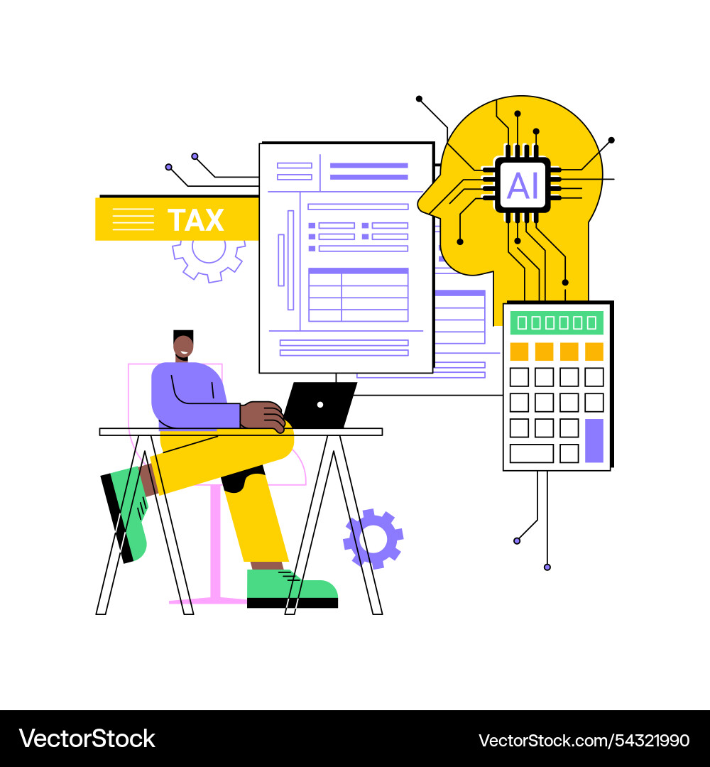 Ai-streamlined tax preparation abstract concept Vector Image