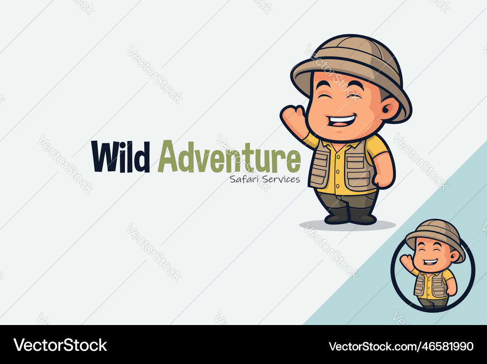 Friendly Safari Tour Guide Royalty Free Vector Image