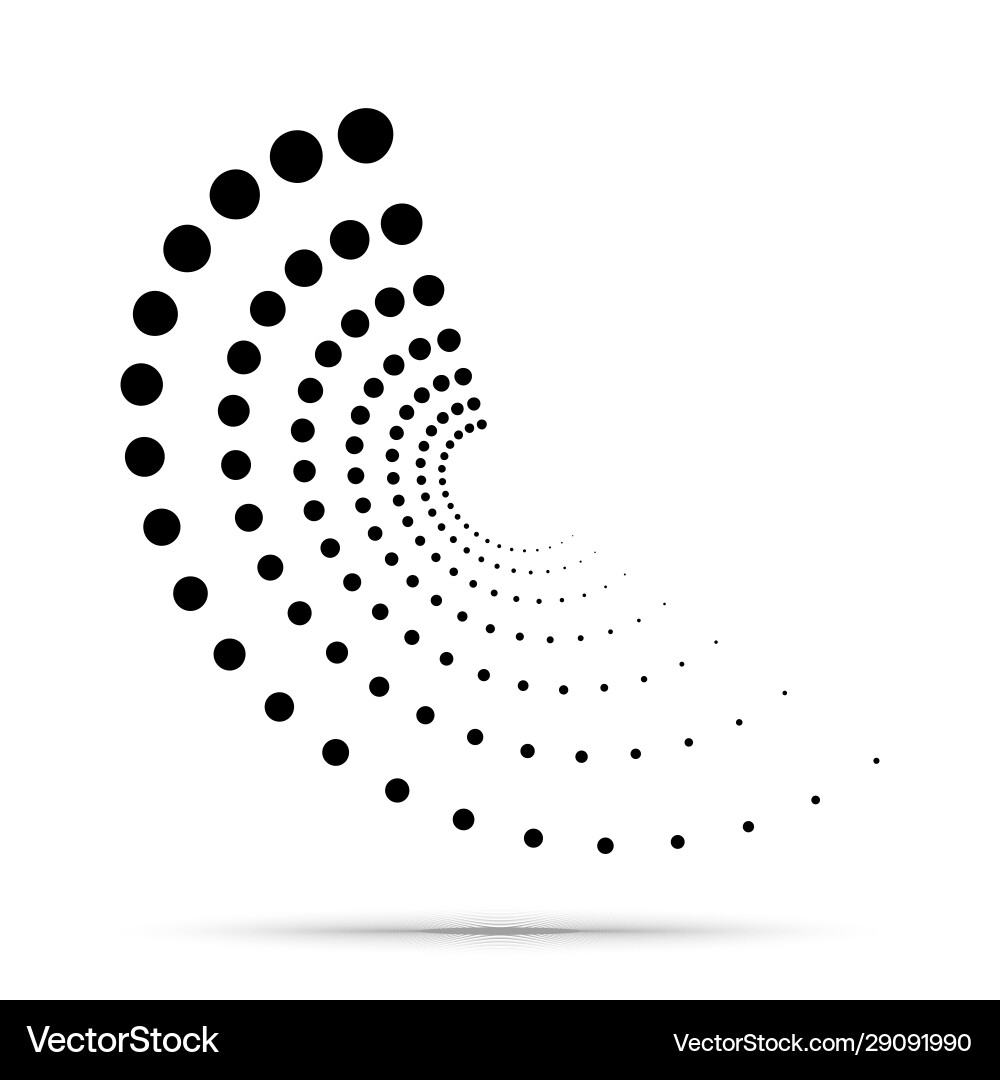 Halftone circular dots insignia circle logo Vector Image