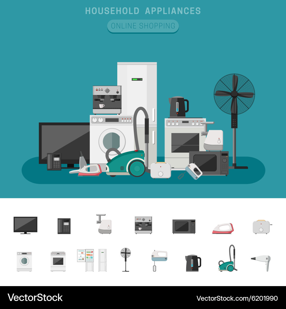 Household appliance Royalty Free Vector Image - VectorStock