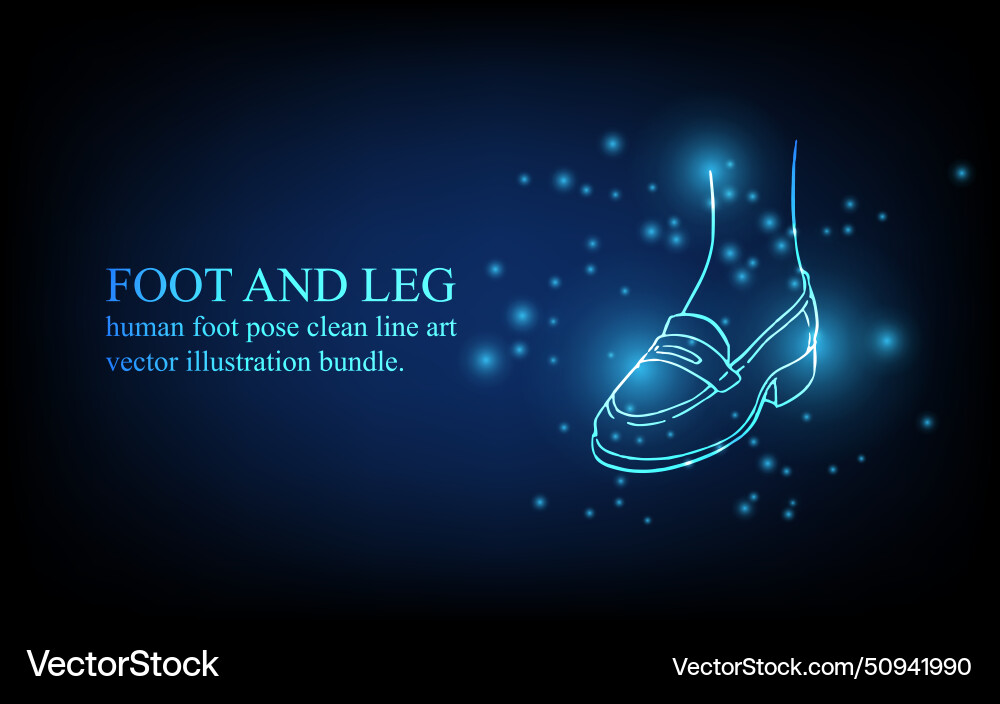 Human foot line and leg knee toe digital Vector Image