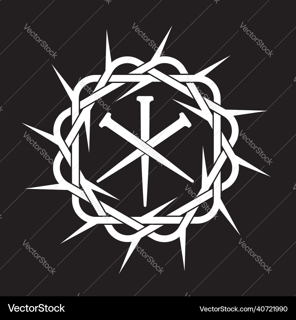 Jesus Nails & Thorn Crown - Calvary Symbol Vector Image