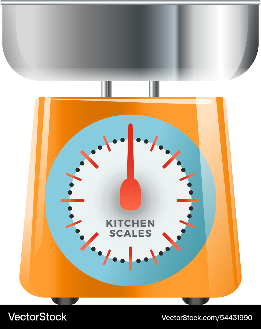 Kitchen scales cartoon icon weight measure tool Vector Image