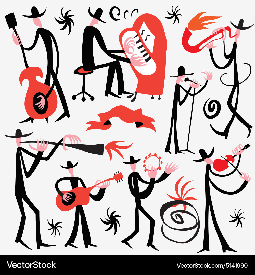 Musicians cartoons Royalty Free Vector Image - VectorStock