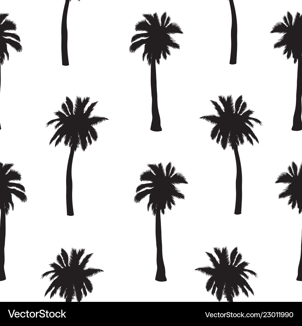 Palm tree pattern seamless hand drawn textures Vector Image