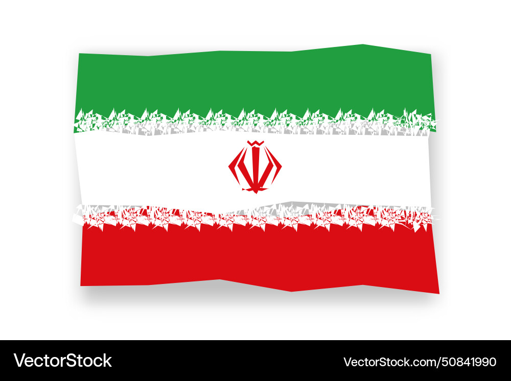 Papercut flag of iran Royalty Free Vector Image